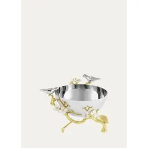 Michael Aram Lovebirds Silver & Gold Nut Bowl