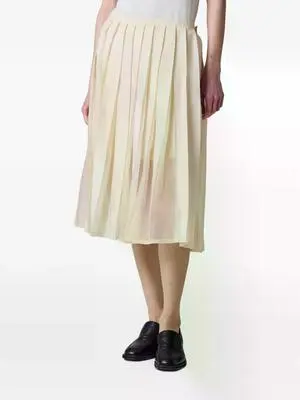 Paul Smith Ecru Cotton-silk Organza Pleated Skirt