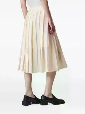 Paul Smith Ecru Cotton-silk Organza Pleated Skirt