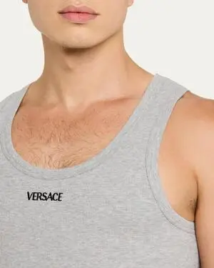 Versace Apos;s Embroidered Logo Tank Top
