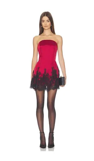 Amanda Uprichard Romilly Romper In Burgundy - Rosette