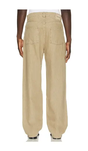 DRÃ´LE DE MONSIEUR Washed Khaki Straight Jeans In Khaki In Beige