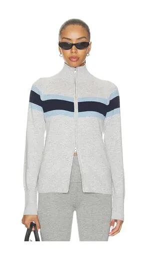 Frankies Bikinis Kingston Cashmere Knit Zip Up In Grey - Notebook