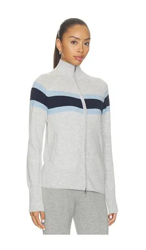 Frankies Bikinis Kingston Cashmere Knit Zip Up In Grey
