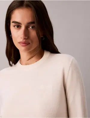 Calvin Klein Extra Fine Merino Crewneck Sweater - Vanilla