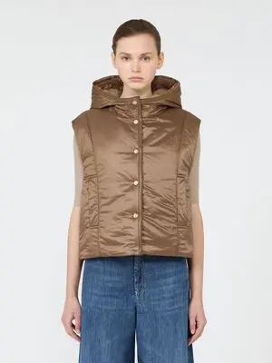 Max Mara Reversible Gilet In Water-repellent Plain-weave Fabric