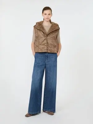 Max Mara Reversible Gilet In Water-repellent Plain-weave Fabric