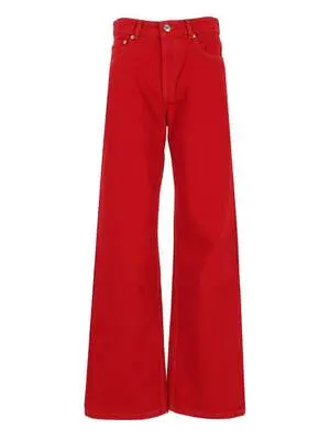 AMI Paris Wide-leg Straight Jeans - Red