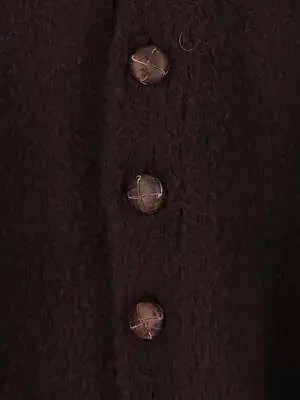 GOLDEN GOOSE Wool Cardigan With A Casentino Effect - Brown