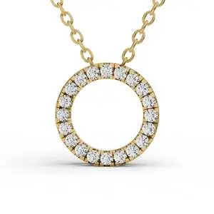 SEREIA OFFICIAL 14k Gold 1.5 Ct Necklace Circle Diamond Gold - Yellow