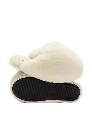 Victoria's Secret Cozy Faux Fur Snowball Slippers - Beige