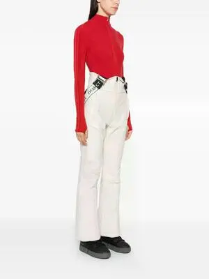 Perfect Moment Ribbed-knit Zip-up Base Layer - Red