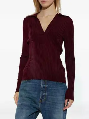 AKEP Ribbed-knit Wool Sweater - Red
