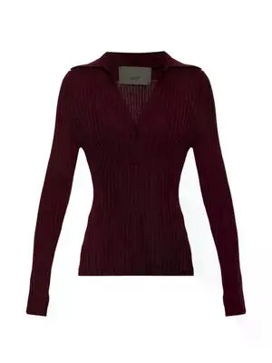 AKEP Ribbed-knit Wool Sweater - Red