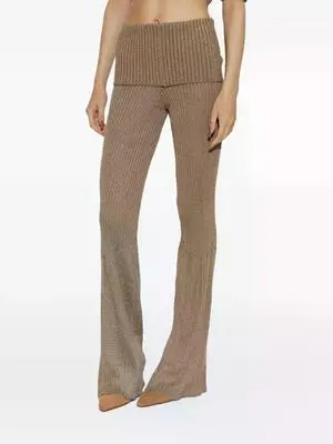 AKEP Ribbed Lurex-thread Trousers