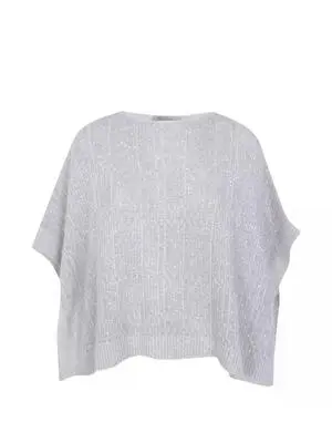D.exterior Sequin-embellished Ribbed Sweater - Grey