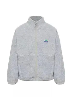 American Vintage Hoktown Logo-patch Zip-up Cardigan - Grey