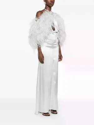 Attico Feather-trim Maxi Dress