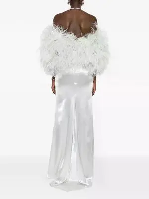 Attico Feather-trim Maxi Dress