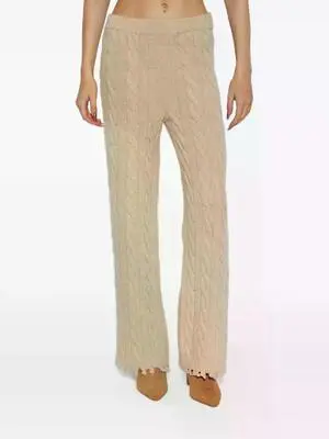 AKEP Cable-knit Distressed-effect Trousers