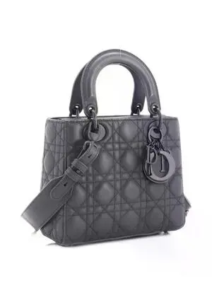 Dior Ultra Matte My Abcdior Lady Bag Cannage Quilt Calfskin Shoulder Bag - Black