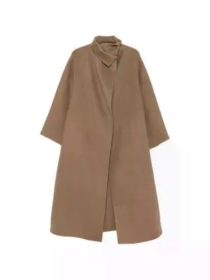 Almada Label Funnel-neck Long-sleeve Coat