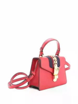 Gucci Sylvie Top Handle Bag Leather Mini Satchel