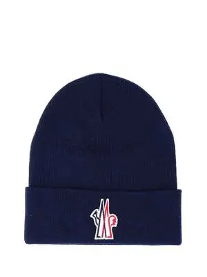 Moncler Logo-branded Wool Beanie - Blue