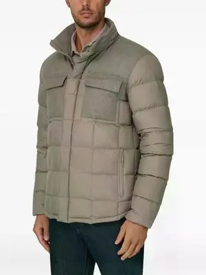 Boggi Milano Bomber Flyn In Flannel And Technical Fabric Down