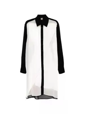 TESSITURA Silk-chiffon Monochrome-print Shirt - Black
