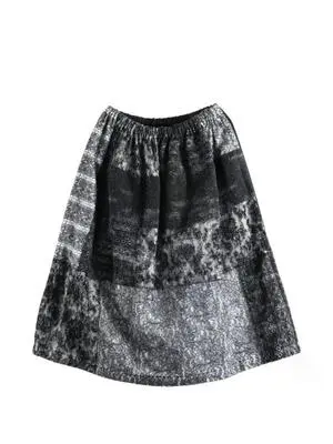 COMME DES GARÇONS TAO Lace-patchwork Pleated Midi Skirt - Black