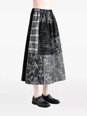COMME DES GARÇONS TAO Lace-patchwork Pleated Midi Skirt