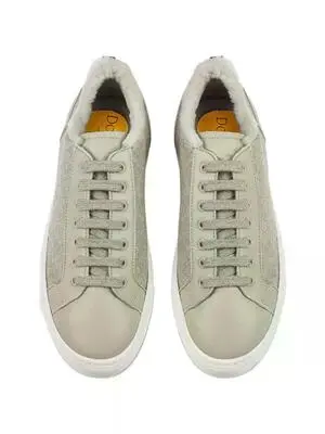 DOUCAL'S Leather Wool-panel Sneakers