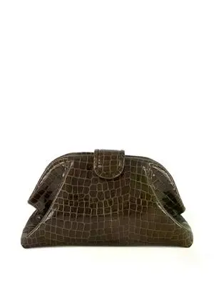 PAULA Leather Clutch Bag - Brown