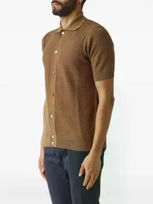 FILIPPO DE LAURENTIIS Waffle-knit Short-sleeved Shirt