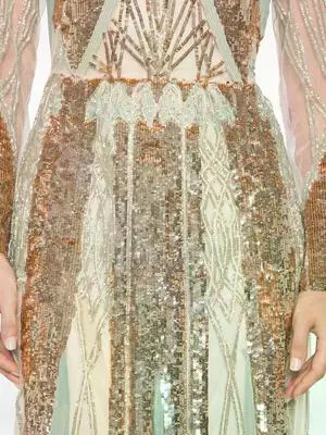 TEMPERLEY LONDON Perseus Tattoo Sequin-embellished Maxi Dress