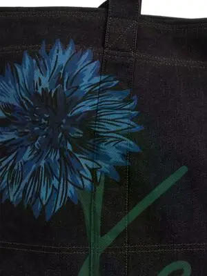 Kenzo Floral-motif Denim Tote Bag
