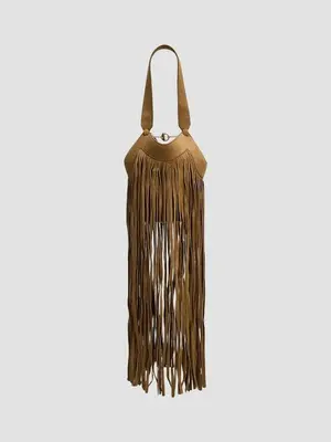 Khaite Lotus Nano Fringed Suede Tote Bag