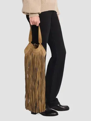 Khaite Lotus Nano Fringed Suede Tote Bag