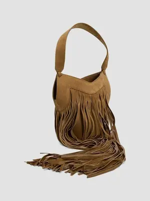 Khaite Lotus Nano Fringed Suede Tote Bag