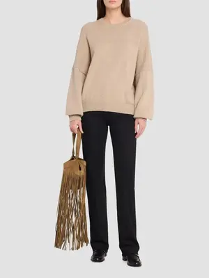 Khaite Lotus Nano Fringed Suede Tote Bag
