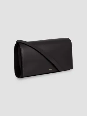 Vince Leather Crossbody Wallet - Black