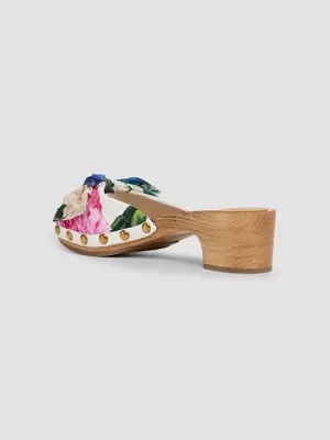 Dolce & Gabbana Floral Studded Platform Sandals