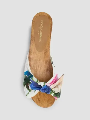 Dolce & Gabbana Floral Studded Platform Sandals