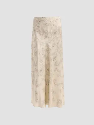 Alberta Ferretti Floral Satin Maxi Skirt - Multi