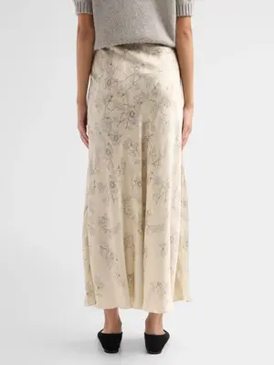 Alberta Ferretti Floral Satin Maxi Skirt