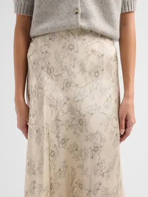 Alberta Ferretti Floral Satin Maxi Skirt
