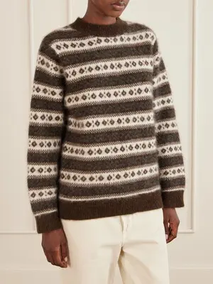 DÔEN Myles Striped Intarsia-knit Wool Sweater - Multi