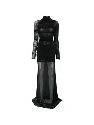 AMAZUIN Dakota Sheer Ruched Maxi Dress
