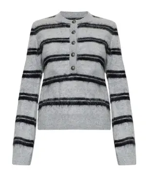 Zadig&Voltaire Voltaire Mandala Striped Cardigan - Gray